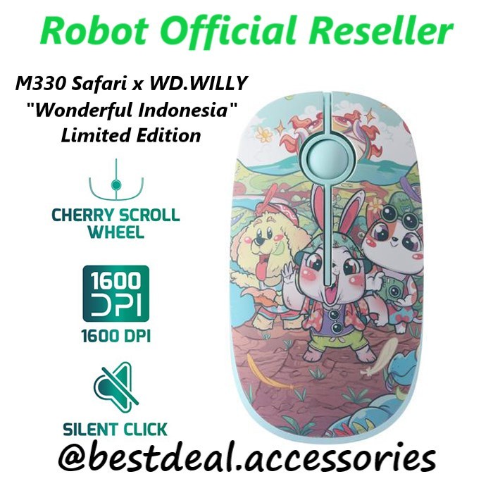 Jual Robot M330 Safari Mouse Limited Edition Wireless 2.4GHz Silent ...