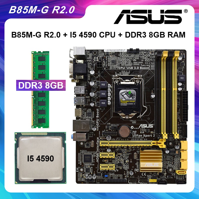 Jual PREORDER ASUS B85M-G R2.0 Motherboard 1150 Motherboard Set With I5 4590 CPU Processor DDR3 ...