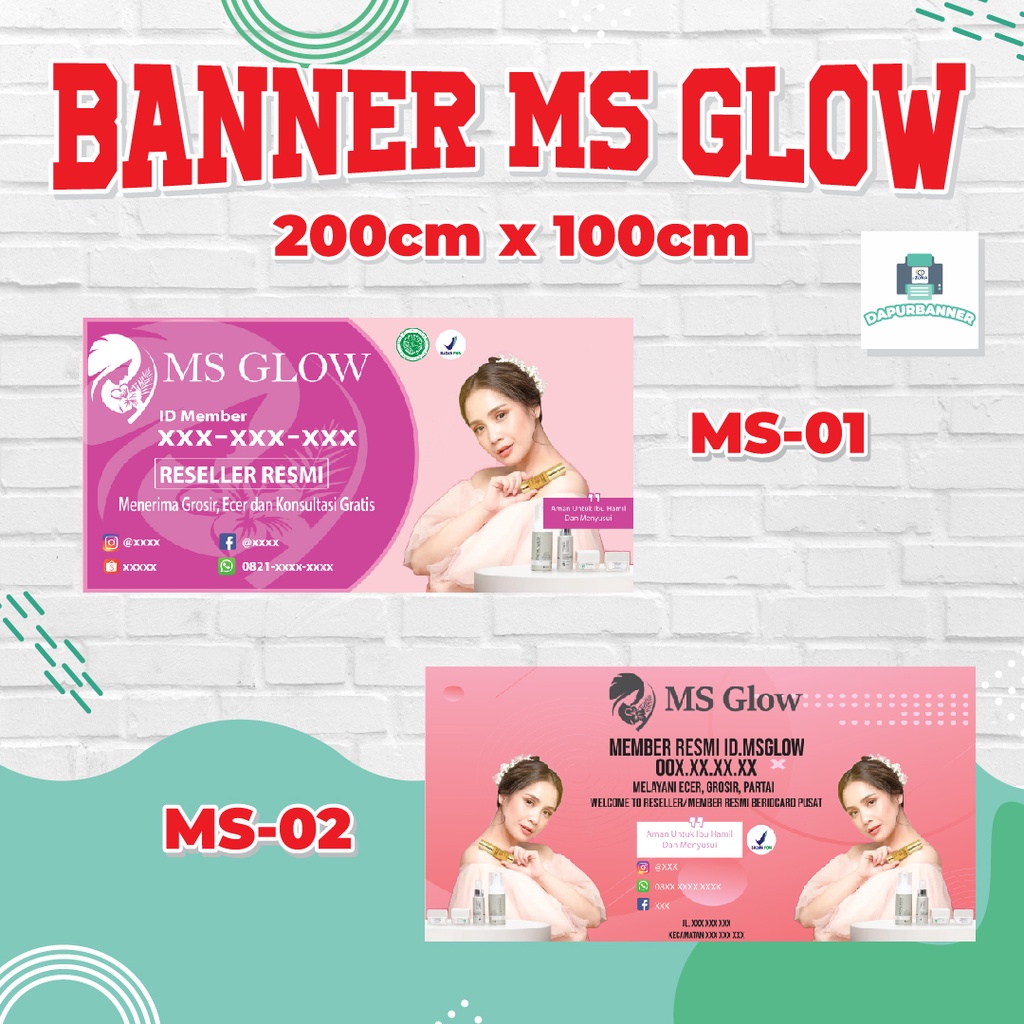 Jual Cetak Banner Ms Glow Frontlite Bahan Flexi 280gr Spanduk | Shopee Indonesia