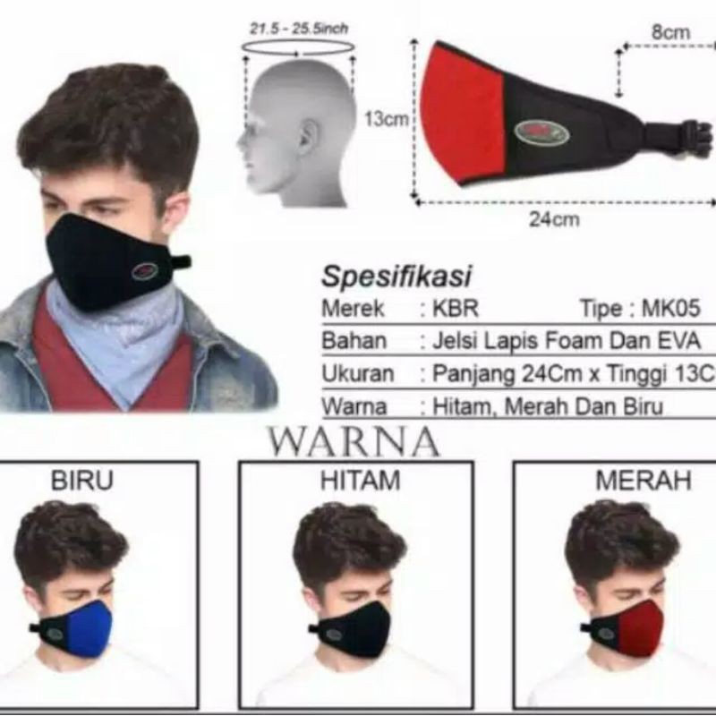 Jual Masker Motor Pria Super Jala Kbr/Masker Motor Anti Polusi Udara ...