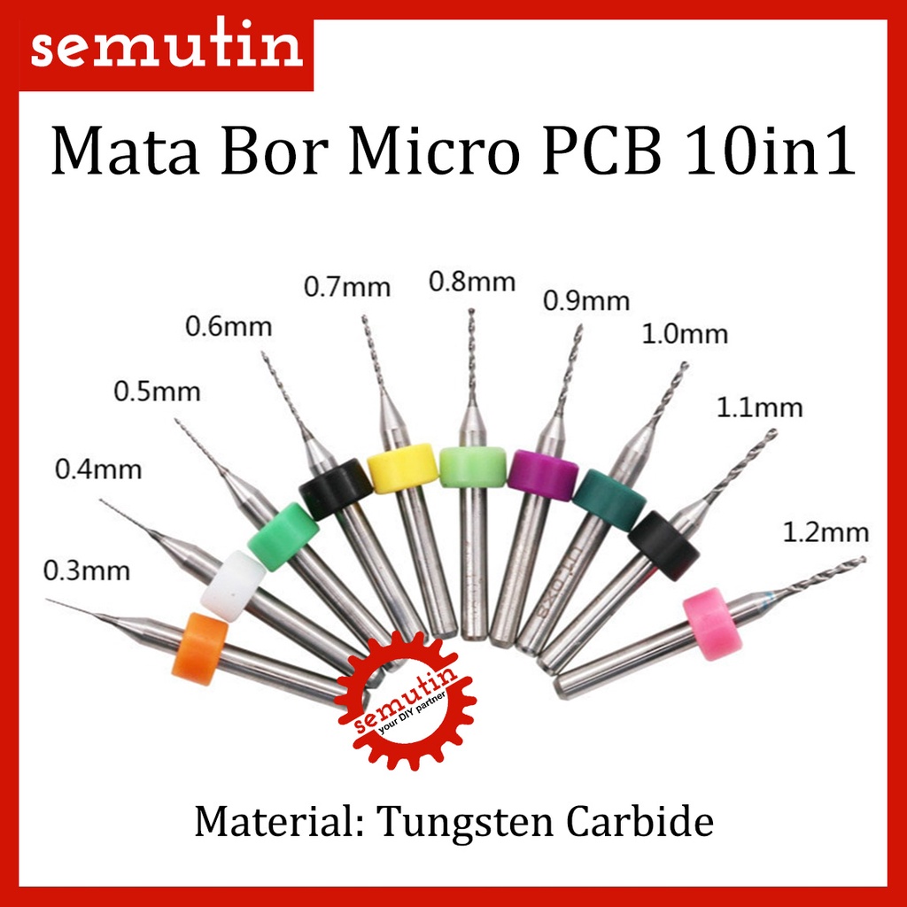Jual Mata Bor Micro PCB 10 in 1 / Mini 0.3mm-1.2mm / Papan Sirkuit ...
