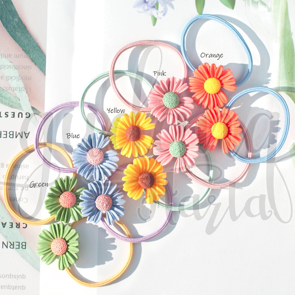 Jual Ikat Rambut Anak Colorful Daisy 1 PASANG Lucu Karet Rambut Mini ...