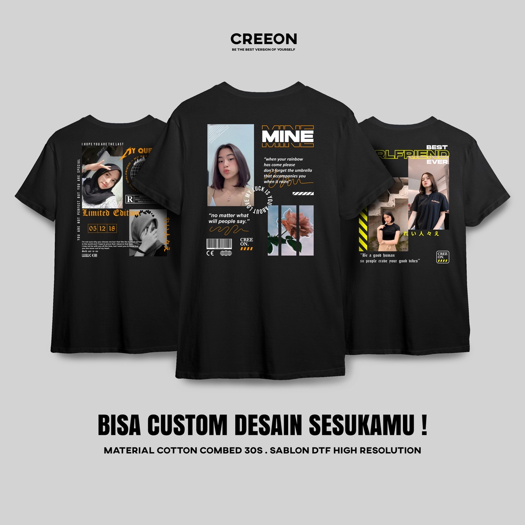 Jual KAOS CUSTOM SABLON FOTO AESTHETIC MURAH | KAOS SABLON SATUAN DTF PREMIUM | STREETWEAR ...