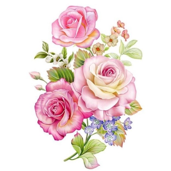 Jual lukisan cetak digital printing bunga mawar pink indah plus figura ...
