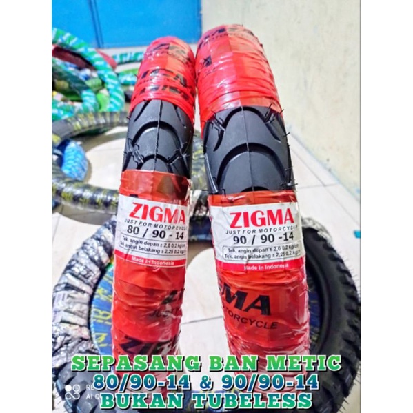 Jual sepasang 2 ban motor metic 80/90-14 & 90/90-14 ban metic ring 14 ...