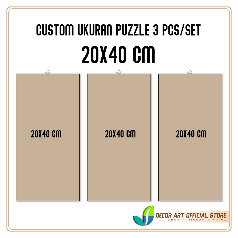 Jual [CUSTOM] UPSIZE 3 PANEL UKURAN @20X40 CM PAPAN PREMIUM | Shopee ...
