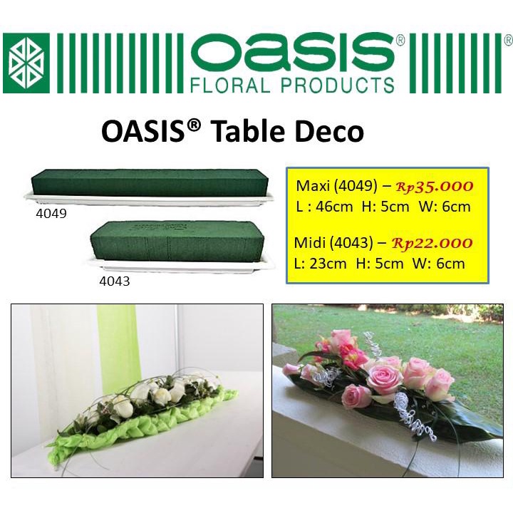 Jual Oasis table deco ASLI termasuk oasis dan tatakanya barang florist ...
