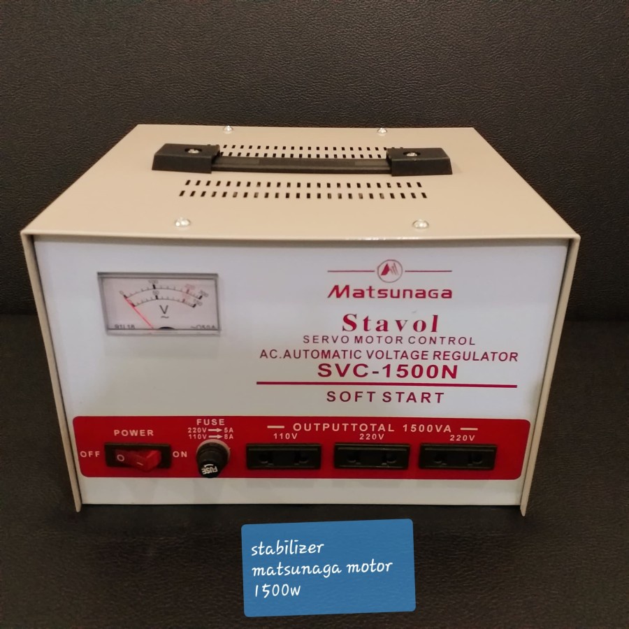 Jual Stabilizer MATSUNAGA Stavol 1500 watt Servo Motor/Soft Start/Regulator | Shopee Indonesia