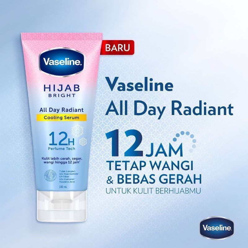 Jual Vaseline Hijab Bright All Day Radiant Cooling Serum 180ml | Shopee ...