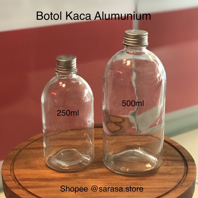 Jual Botol kaca 250 350 500 ml tutup alumunium aluminium packaging kopi ...