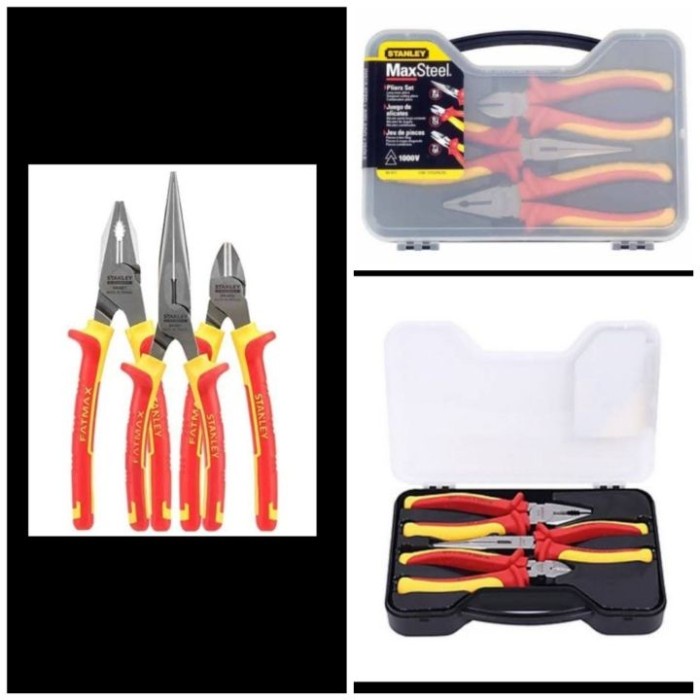 Jual Tang - Tang Listrik Set ( 84-011 ) Stanley 1000V Vde Pliers 3Pcs ...