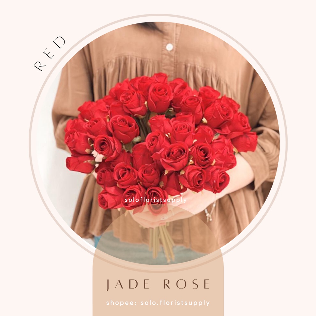 Jual JADE ROSE 1 STEM MAWAR 1 TANGKAI ARTIFICIAL Bunga Mawar Rose Paris Bunga Artificial / Bunga ...