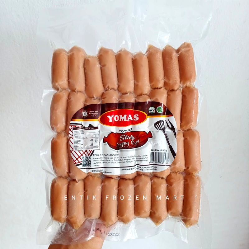 Jual Yomas Sosis Sapi(Beef) | Ayam(Chicken) Cocktail 500gr (Isi 36pcs ...