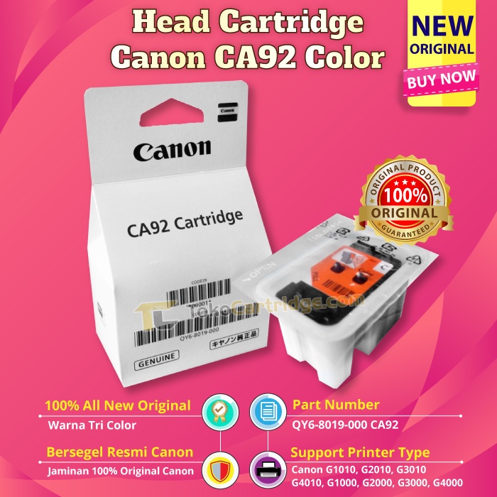 Jual Head Printer Canon CA92 Color Printhead QY6-8007 ORI G1000 G1010 G2000 G2010 G3000 G3010 ...