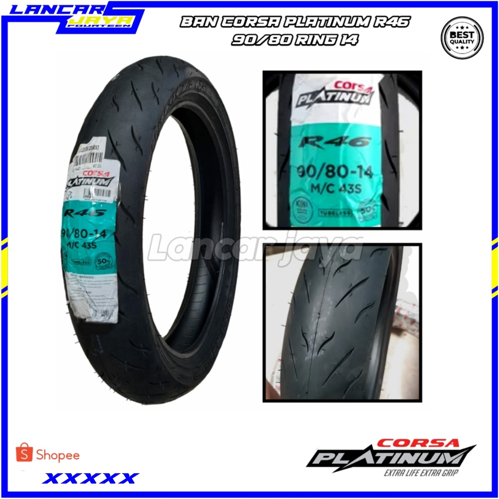Jual Ban Motor Merk Corsa Tubeless Tipe R46 Ukuran 90/80 Ring 14 Ban ...