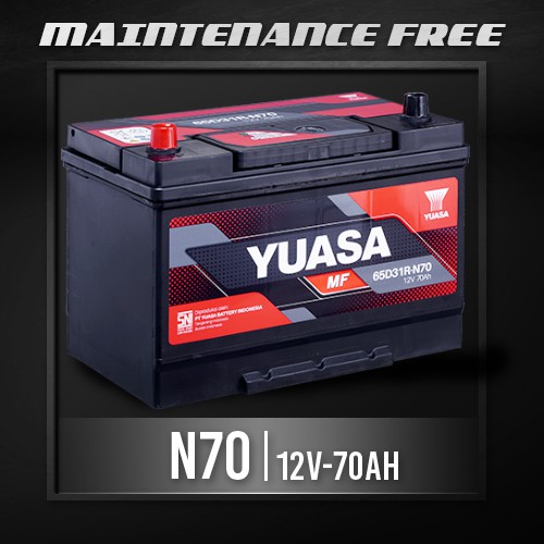 Jual Yuasa Aki Mobil N70-MF 100% ORIGINAL | Shopee Indonesia