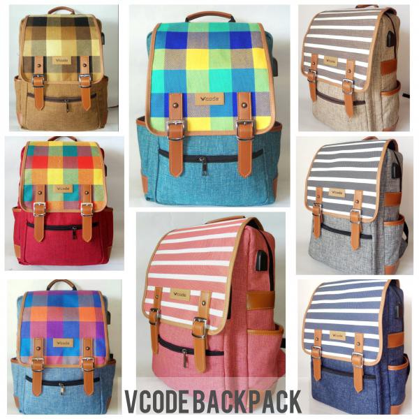 Jual Tas Ransel Wanita Free Raincover Kabel USB Sport Mammora Vcode ...