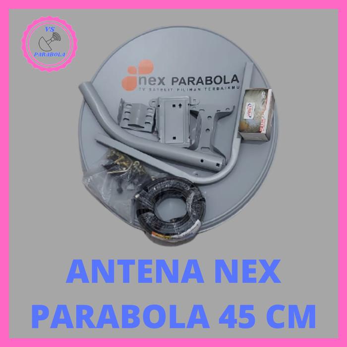 Jual ANTENA NEX PARABOLA 45 CM KOMPLIT | Shopee Indonesia