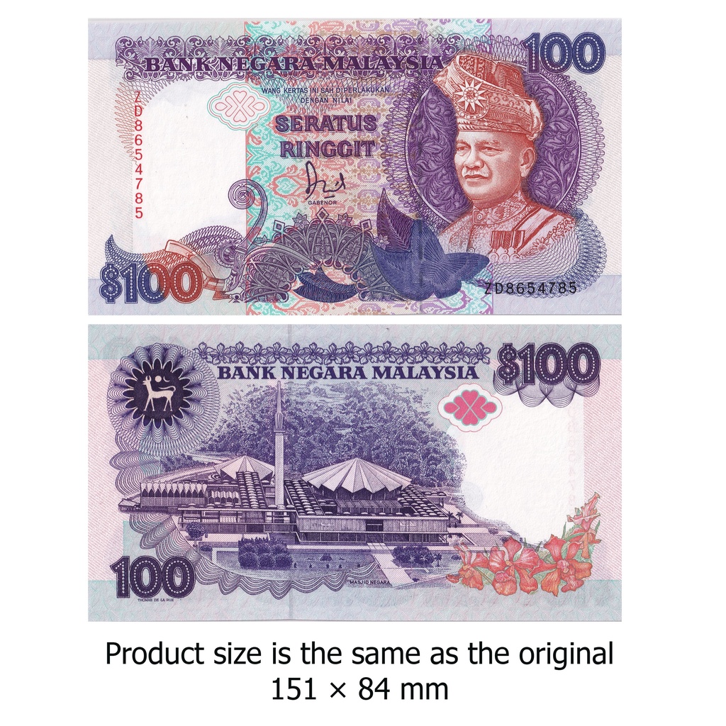 Jual Uang Kuno 100 ringgit malaysia tahun 1989 - 1998 souvenir repro ...