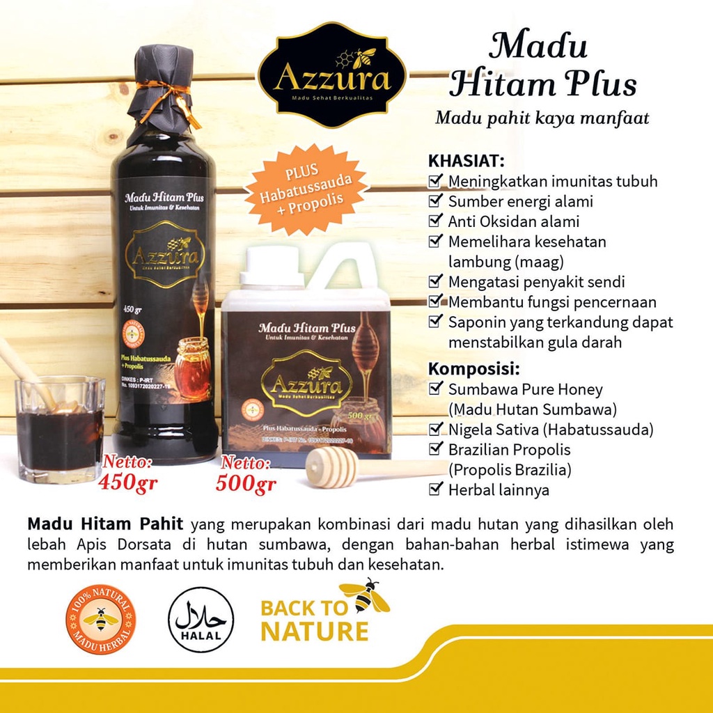 Jual Azzura Madu Hitam plus Madu hutan asli dengan Habatussauda dan ...