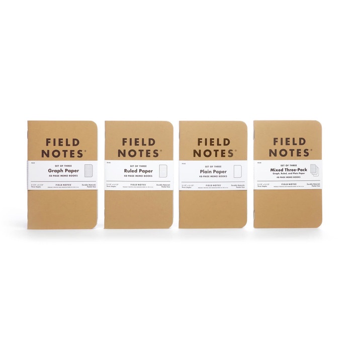 Jual Notebook Field Notes Original Kraft 3 Pack Buku Tulis Stationeries ...