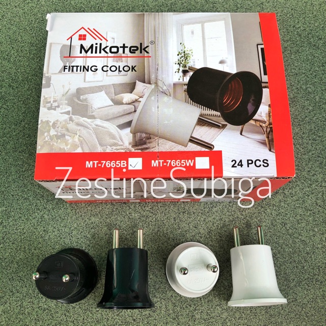 Jual Fitting Colok Hitam / Putih MT-7665 B W Mikotek | Shopee Indonesia