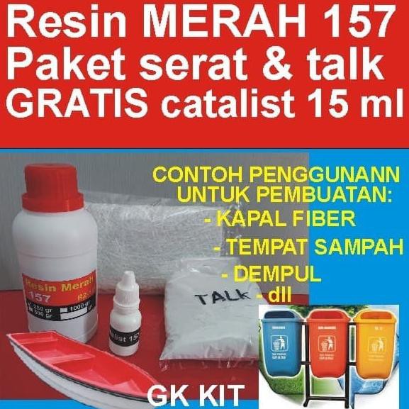 Jual Resin 157 Resin Fiberglass 250 Gr Katalis 15 Ml Serat Fiberglas 25 ...