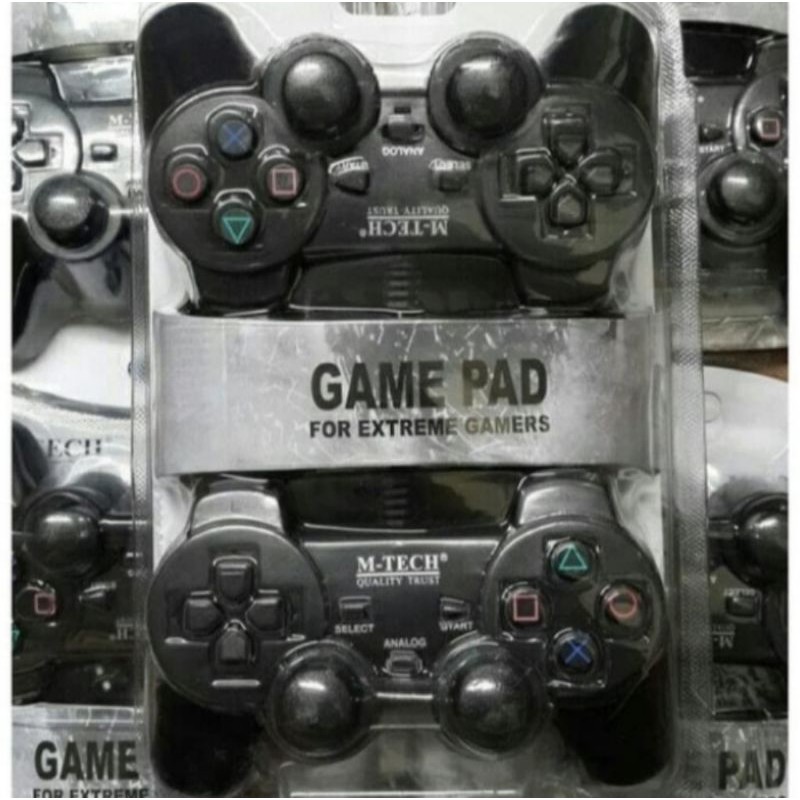 Jual GAMEPAD JOYSTICK USB DOUBLE HITAM STICK PS PC LAPTOP MTECH ...