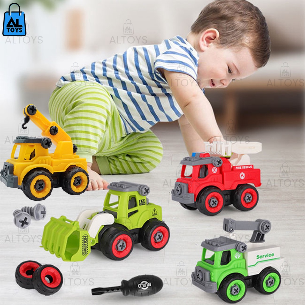 Jual Mainan Anak DIY Mobil Truk Rakit Konstruksi / Garbage / Truk ...