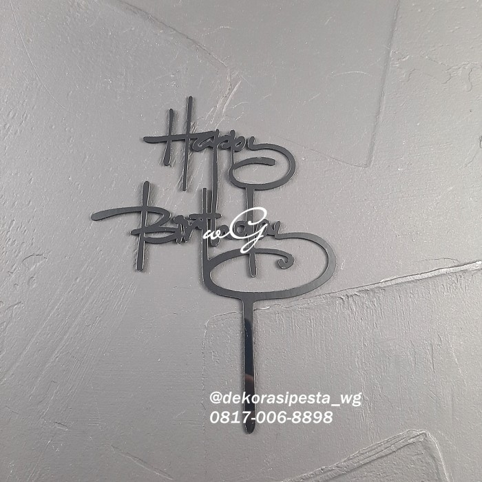 Jual Topper Cake / Hiasan Kue - Happy Birthday - Hitam | Shopee Indonesia