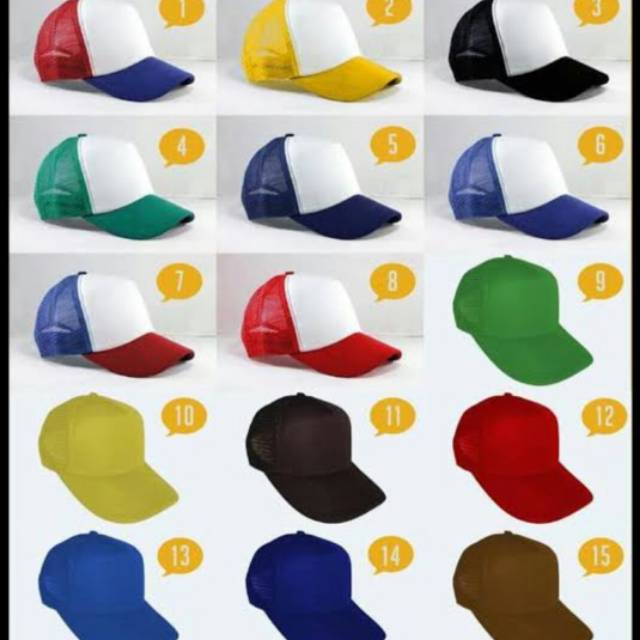 Jual TOPI JARING/ TOPI TRUCKER (BISA CUSTOM SABLON) | Shopee Indonesia