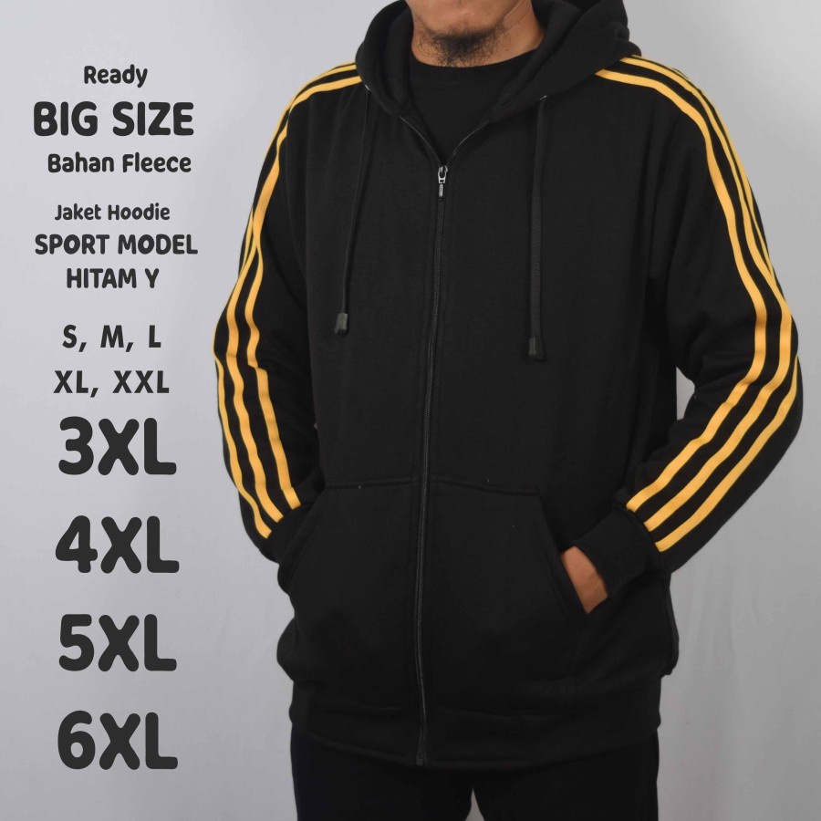 Jual JAKET ZIPPER ADIDAS HITAM LIST KUNING BIG SIZE JUMBO | Shopee ...