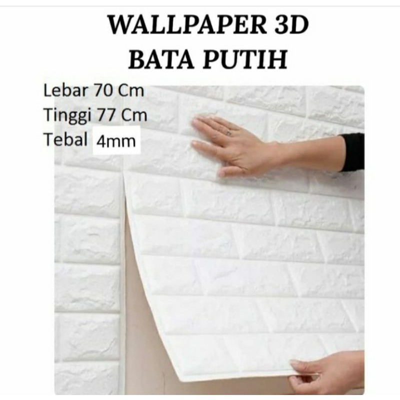 Jual Wallpaper Dinding Foam Bata Putih 3D | Shopee Indonesia