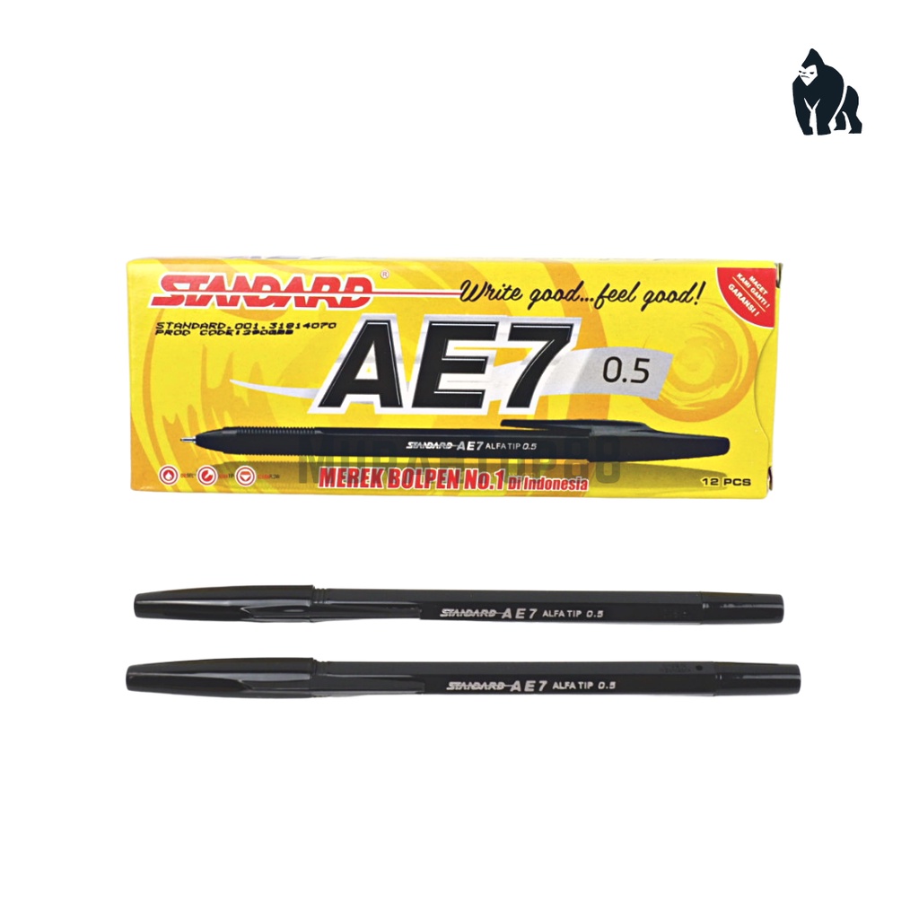 Jual Pulpen Standard AE7 / Ballpoint Bolpen Pen Hitam Biru Merah - [1 ...