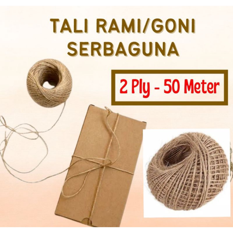 Jual Tali Rami / Tali Rami 2 ply (3mm) panjang 50 meter | Shopee Indonesia