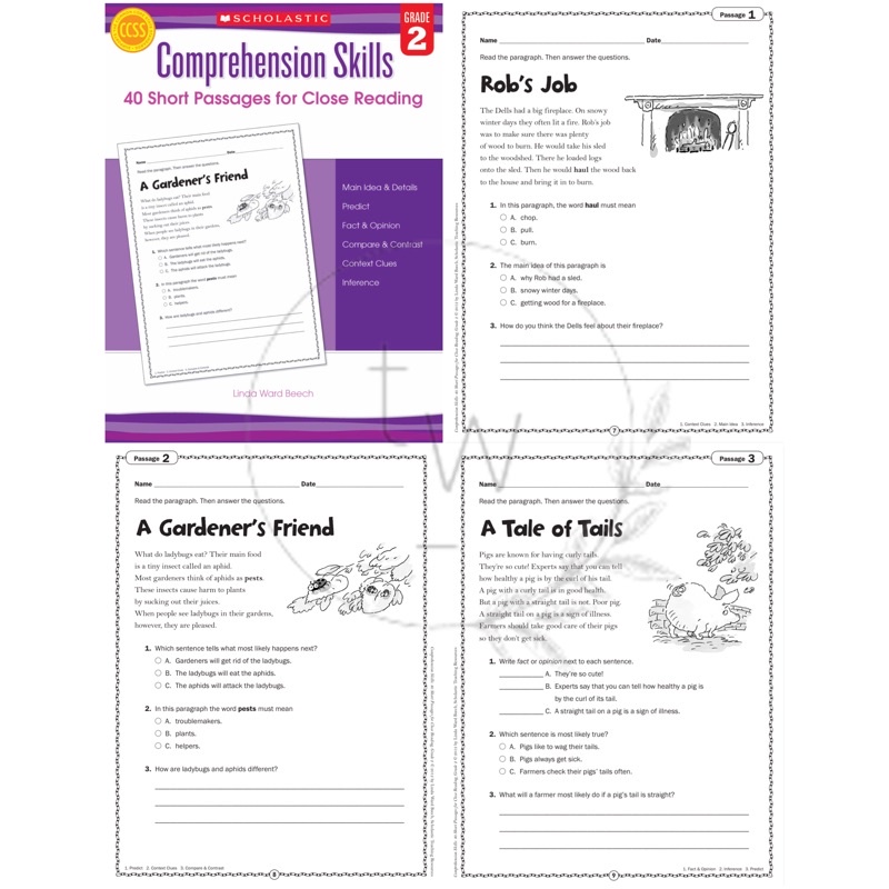 Jual Scholastic Comprehension Skills Grade 1 2 3 4 5 - Buku Latihan ...