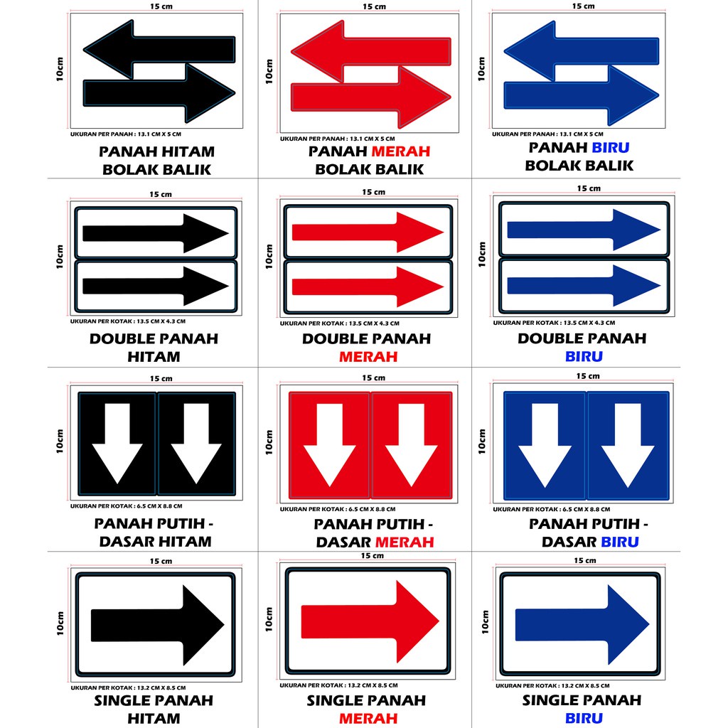 Jual METH STICKER PANAH PETUNJUK ARAH ARROWS SIGN LABEL ARROW STIKER ...