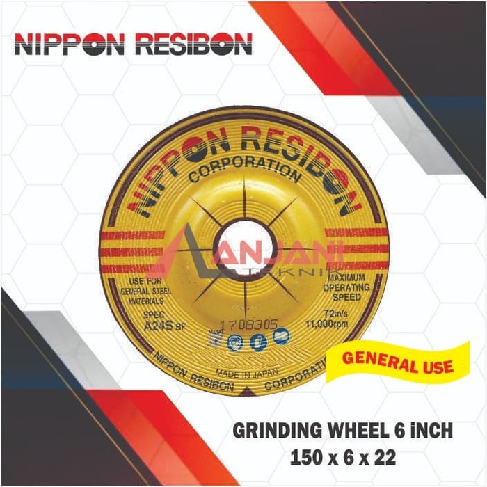 Jual MATA BATU GERINDA POLES 6 INCH NIPPON RESIBON A24S 6x6 GRINDING ...