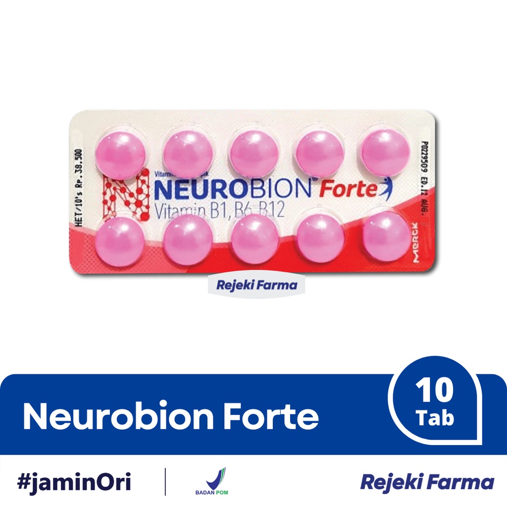Jual Neurobion Forte Pink 1 strip isi 10 tablet Vitamin Vit merah ...