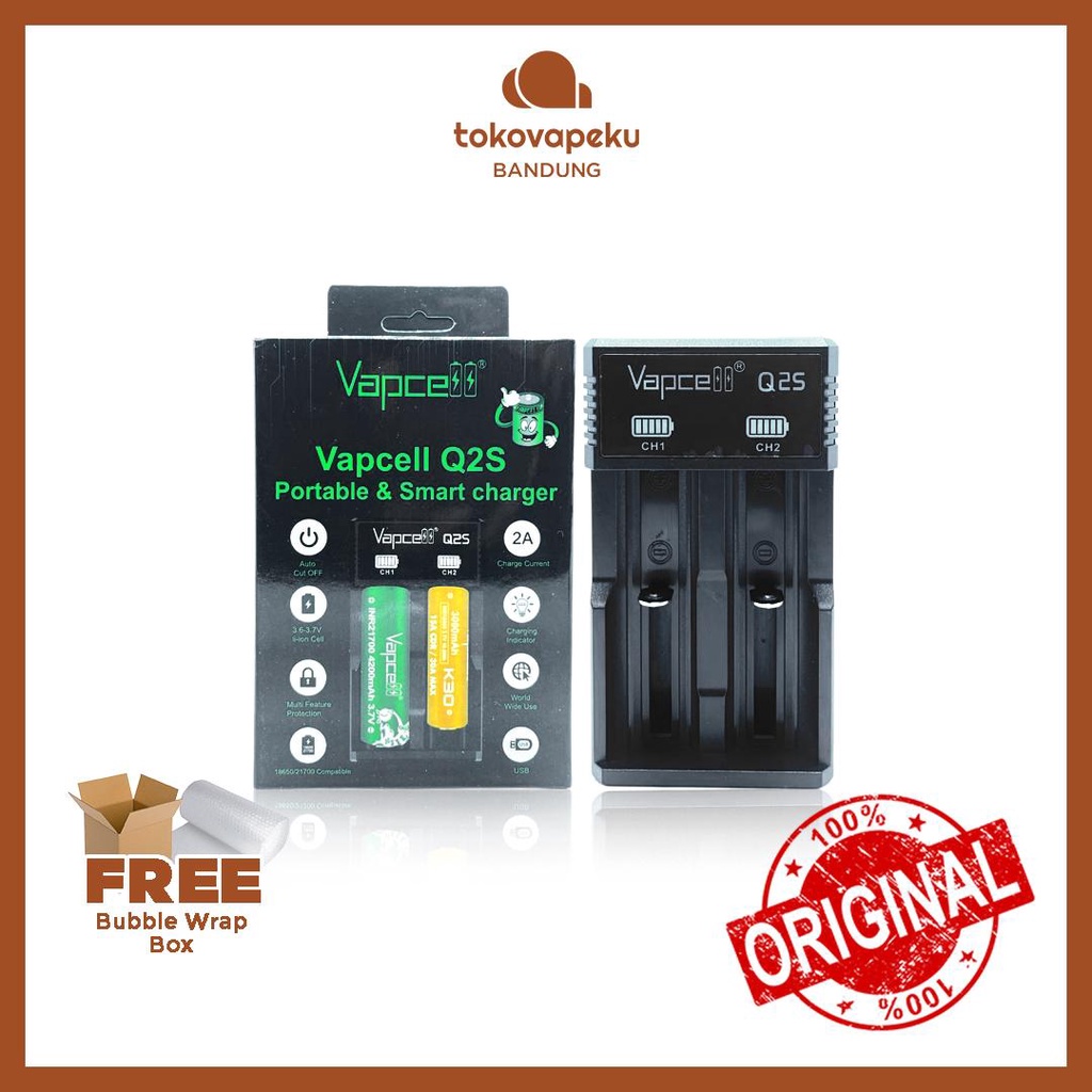 Jual VAPCELL Q2S C CHARGER 2 SLOT CHARGER TYPE C VAPCELL ORIGINAL by ...