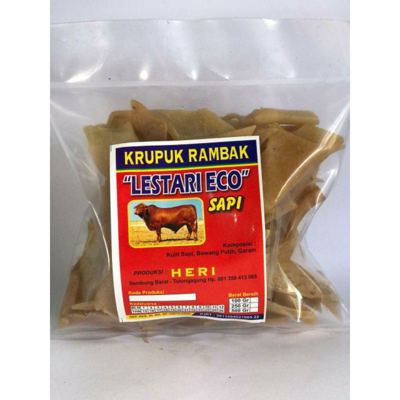 Jual Kerupuk rambak krecek Sapi Mentah 250 gram Khas Tulungagung ...