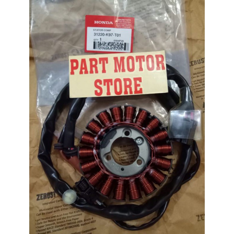 Jual SPULL PCX SPUL HONDA PCX STATOR COMP PCX 150 ASLI ORIGINAL HONDA 31220-K97-T01 | Shopee ...