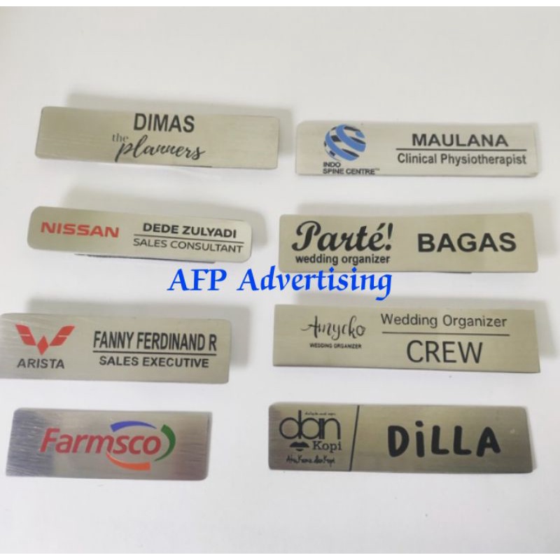 Jual Name tag custom stainless magnite/peniti murah | Shopee Indonesia