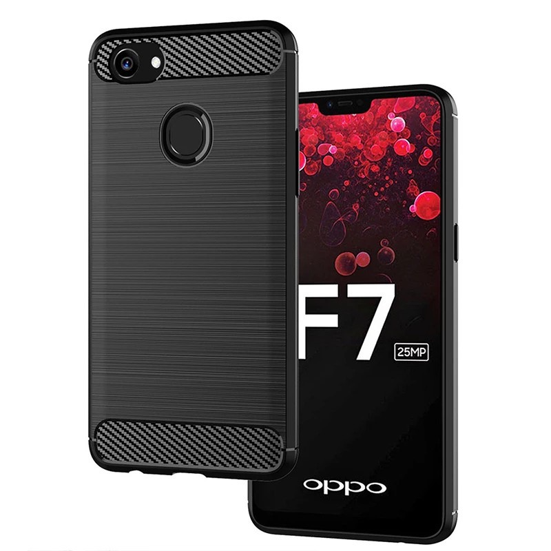 Jual Silikon Carbon OPPO F7 - Softcase Rugged Soft Case ARMOR TPU FIBER ...
