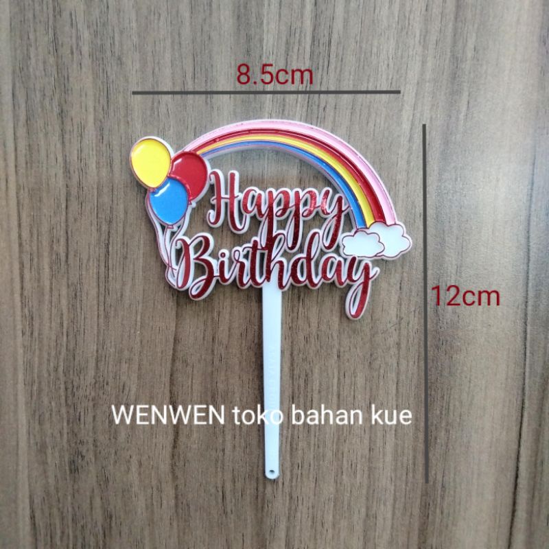 Jual Topper Plastik HBD Rainbow balon | Shopee Indonesia