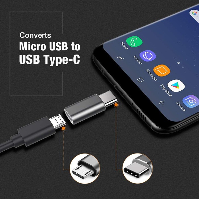 Jual Micro USB To - USB Type-C Converter Konektor Adapter Connector ...