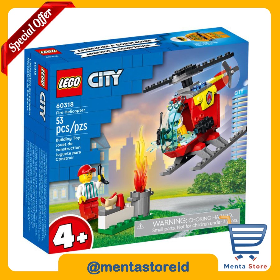 Jual LEGO City 60318 Fire Helicopter Young Kids Playset Toy Building ...