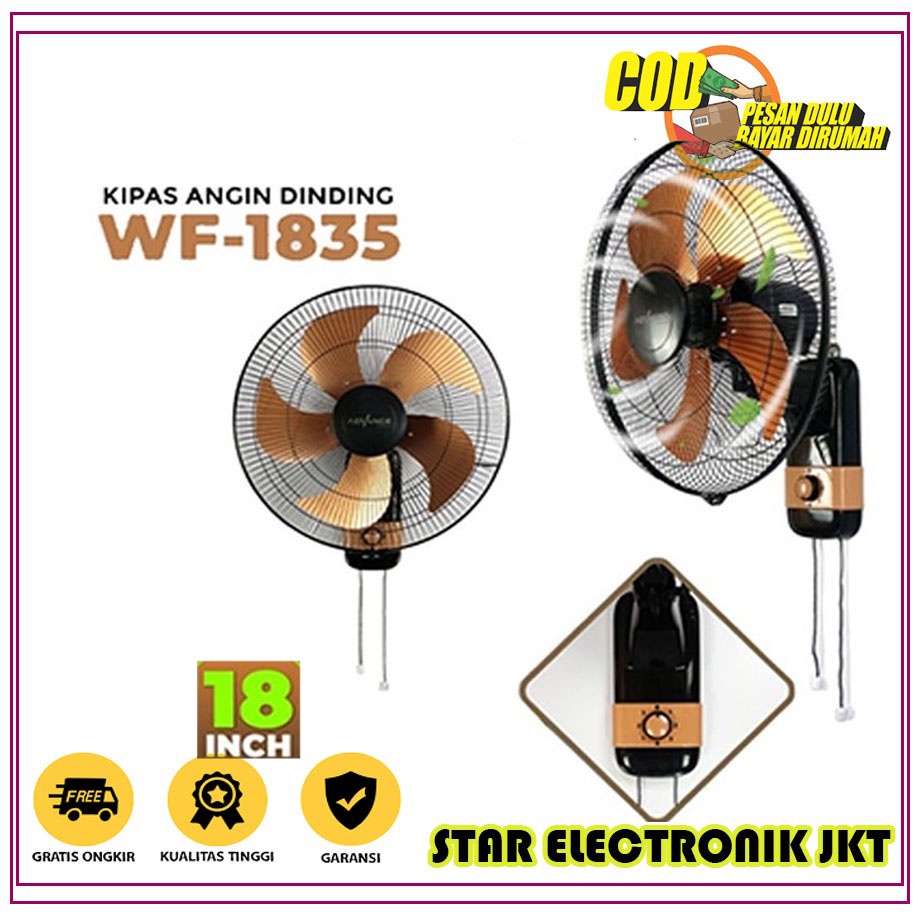Jual Advance WF-1835 Kipas Angin Dinding 18 Inch Dengan 5 Baling Besi GOLD | Shopee Indonesia