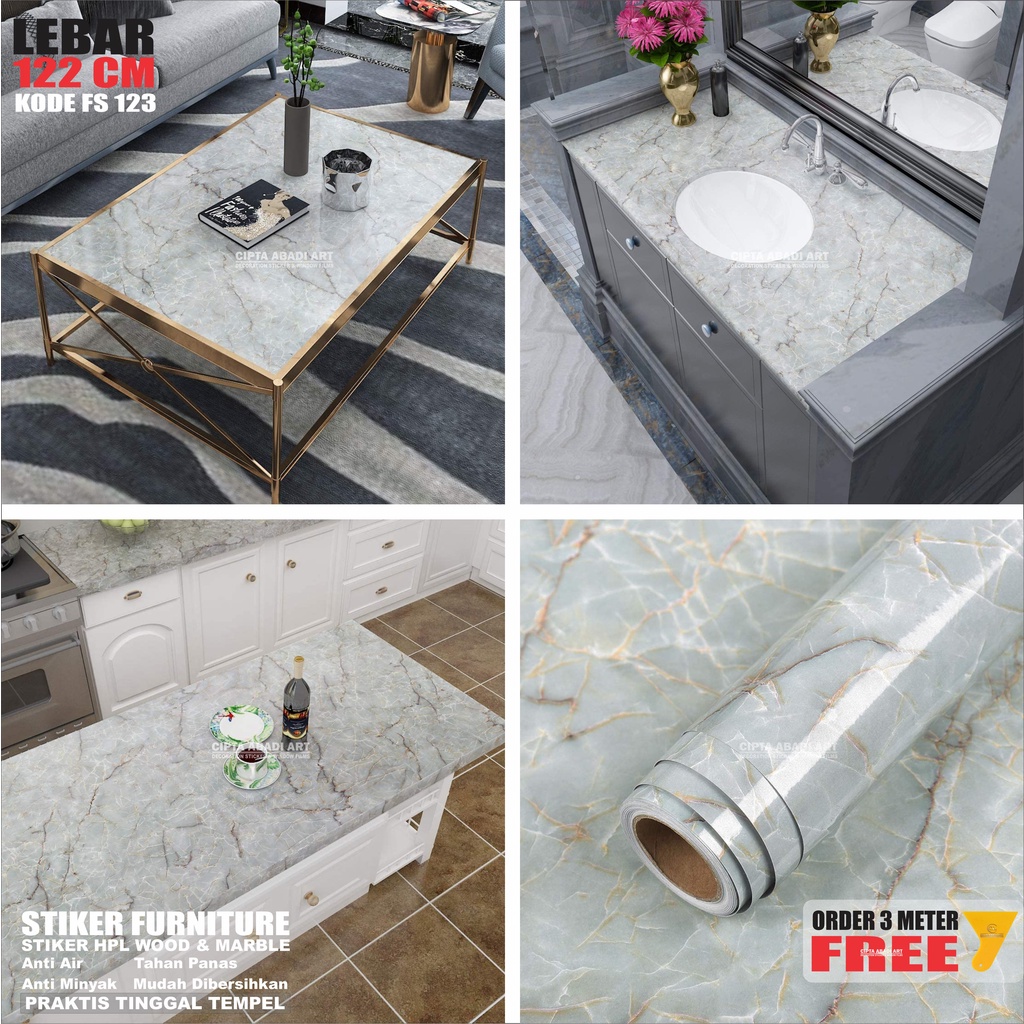 Jual Stiker Hpl Sticker Lemari Meja Kitchen Set Dapur Anti Air Minyak ...