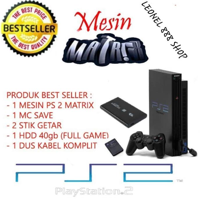 Jual Playstation 2 Matrix 5.0 + hardis 40gb full set ( full game ...